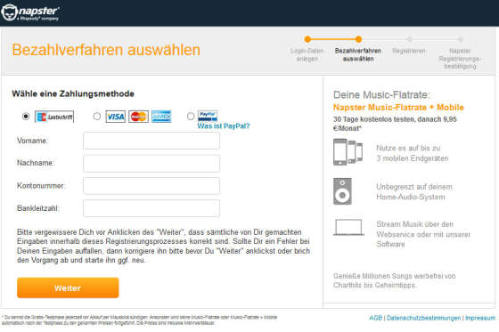 Napster für Android, iOS und Windows Phone