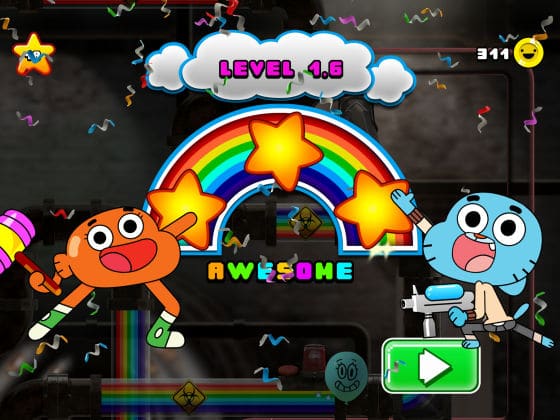 Gumball Rainbow Ruckus - Hilfe, der Regenbogen ist verborgt - Check-App