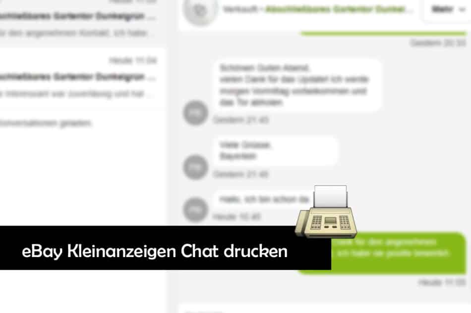 eBay Kleinanzeigen How-To: Nachrichten und Chatverlauf speichern oder ...