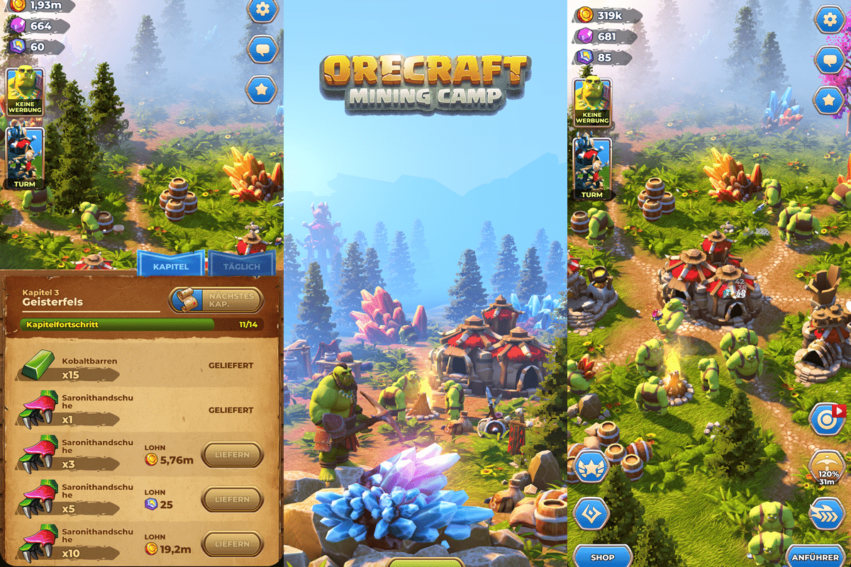 Ich spiele seit Wochen das Orecraft: Orc Mining Camp und habe folgende ...